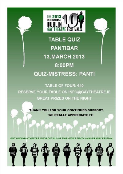 Festival Table Quiz 13th Wed March 2013 - International Dublin Gay ...